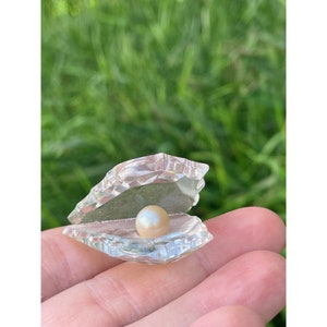 Vintage Miniature Crystal Glass Clam Shell With Pearl - Etsy