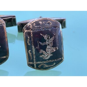 Vintage Siam Sterling Silver Mens Cufflinks Nielloware Dancer - Etsy