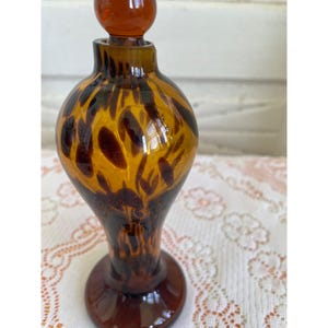 Vintage Art Glass Perfume Bottle With Stopper Brown Leopard Design - Etsy