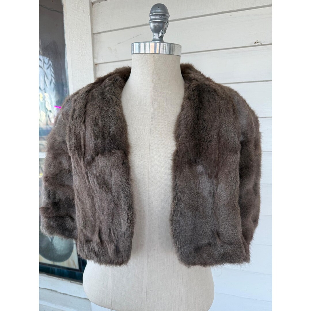 Vintage 40's Smoke Gray Muskrat Fur Stole Capelet - Etsy