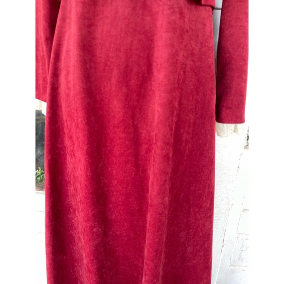 Vintage 1970s Burgundy red Maxi Dress with jacket Fau… - Gem