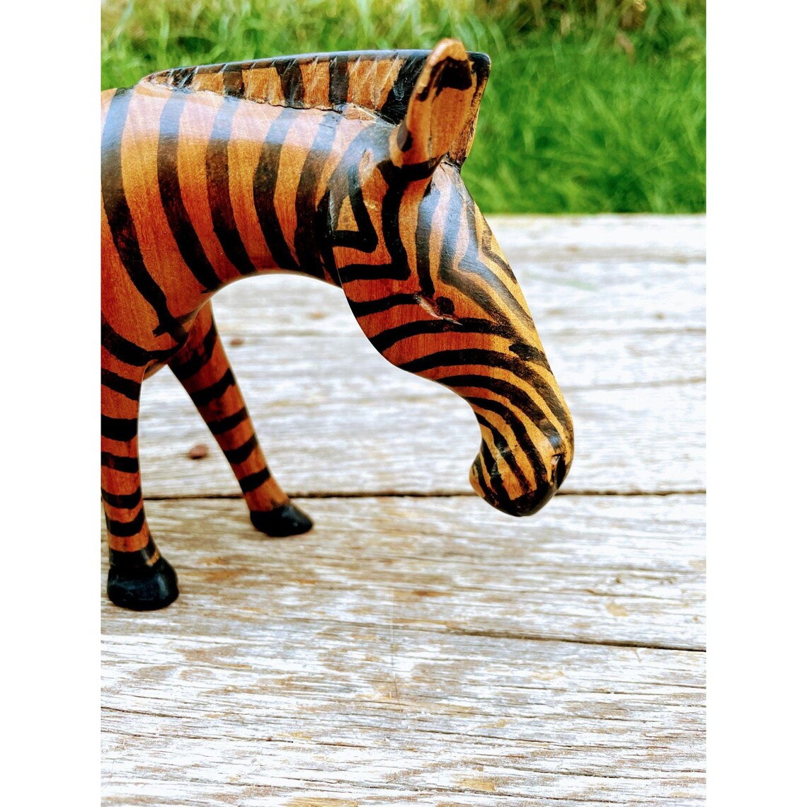 Vintage Wood MCM African Zebra Folk Art - Etsy