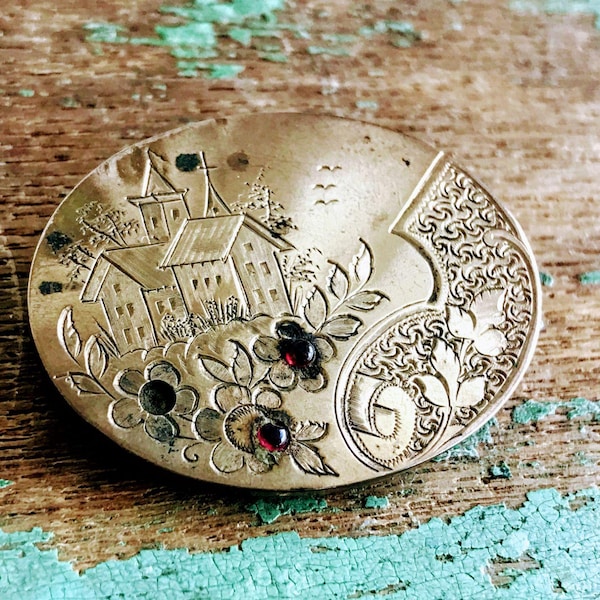 Etched Brooch - Etsy