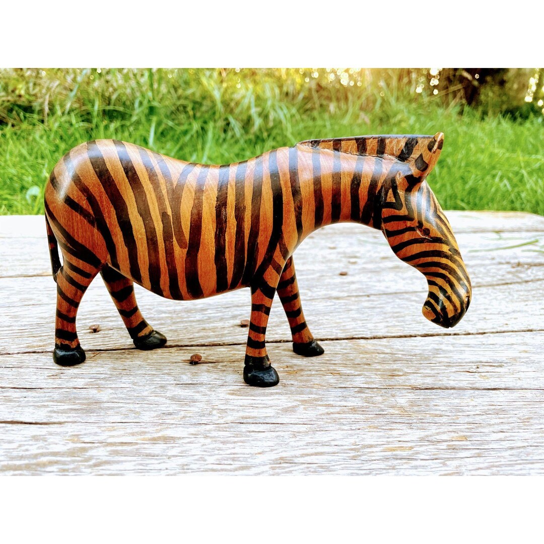 Vintage Wood MCM African Zebra Folk Art - Etsy