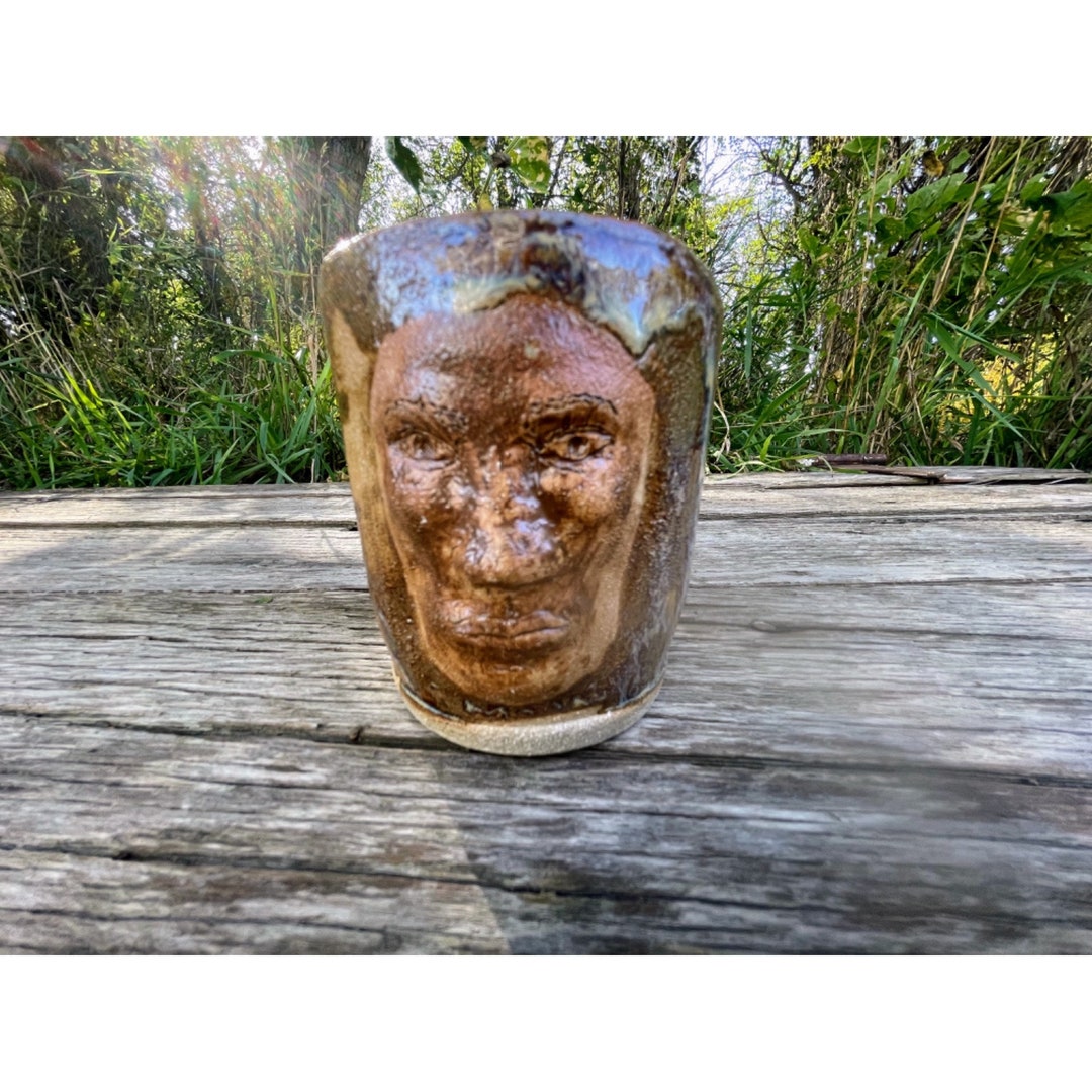 Vintage Creepy Man Face Art Pottery Coffee/tea Mug Cup - Etsy