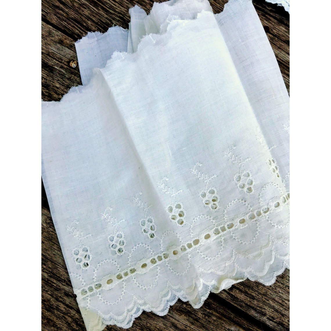 Antique Lot Wide Eyelet Lace | Etsy