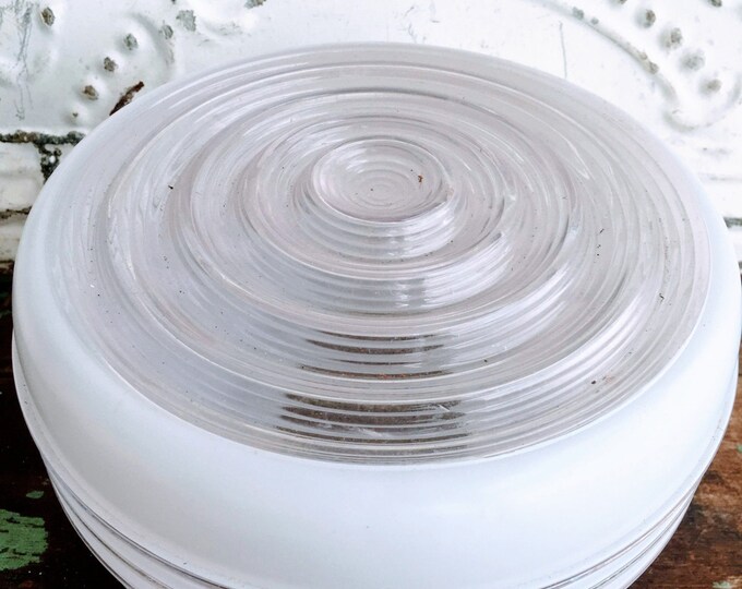 Vintage Retro Glass Ceiling Light Shade White Ribbed 1950’s - Etsy