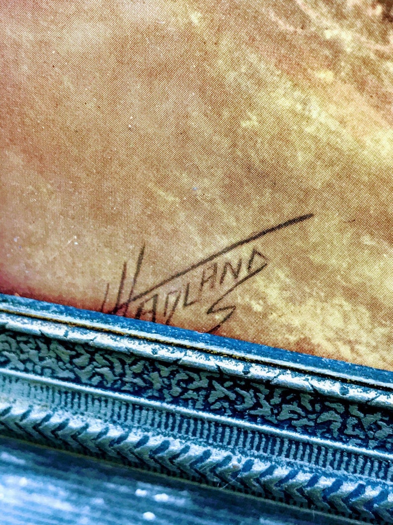 Antique Harry Hadland Sunset Landscape Framed Print | Etsy