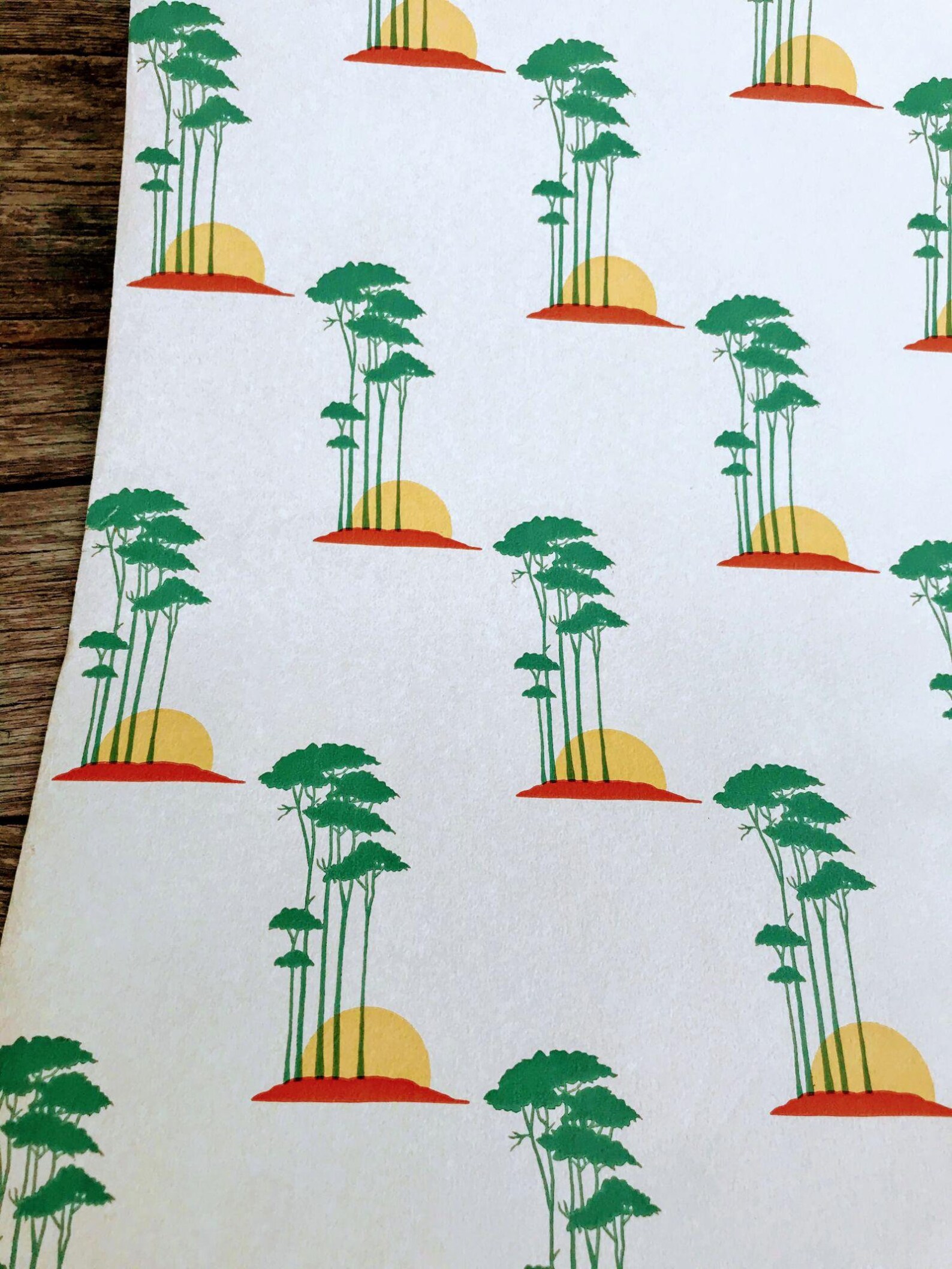 Antique Art Deco 1930s Partial Wallpaper Roll Sunset Palm - Etsy
