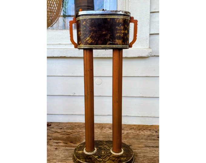 Vintage 1930s Art Deco Standing Metal Ashtray Bakelite Handles - Etsy