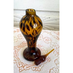 Vintage Art Glass Perfume Bottle With Stopper Brown Leopard Design - Etsy