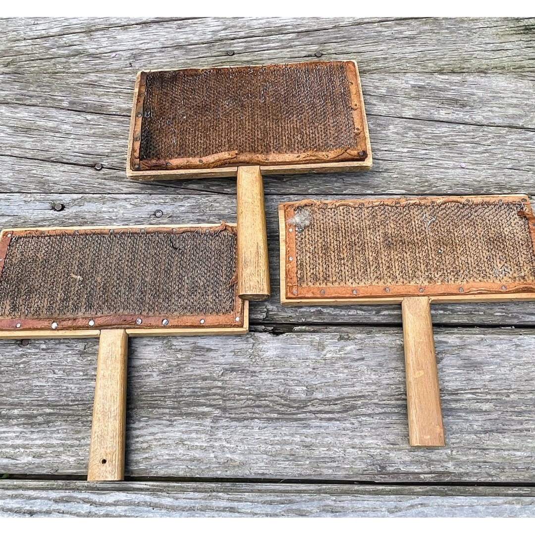 Antique Lot 3 Old Whittemore Wool Carding Wood Paddles #8 and #9 - Etsy
