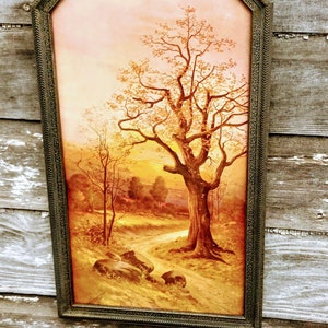 Antique Harry Hadland Sunset Landscape Framed Print - Etsy
