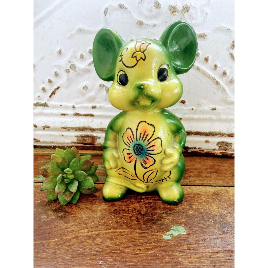 Vintage Ceramaster Mouse Bank Hippy Flower Power - Etsy
