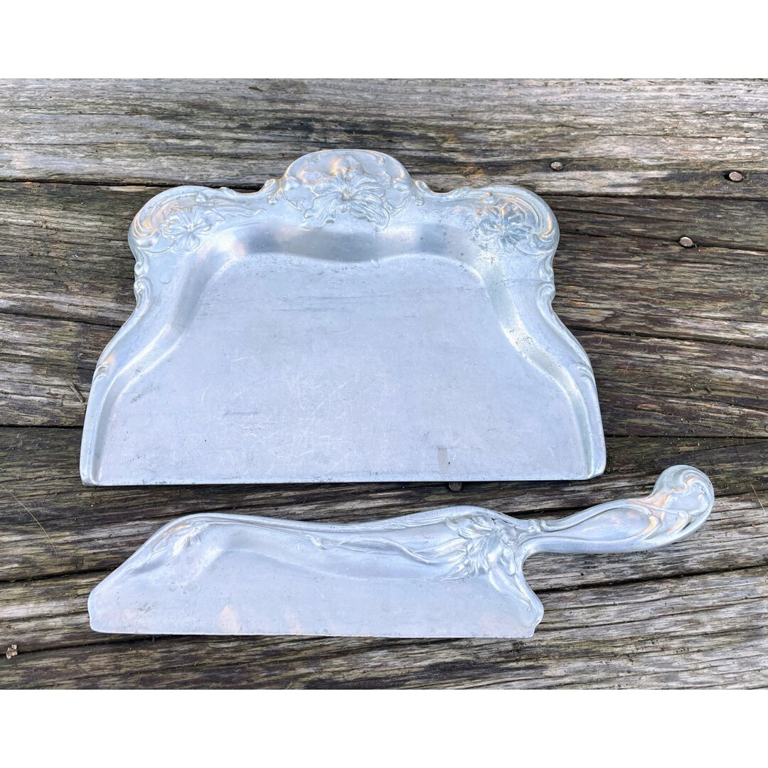 Vintage Aluminum Crumb Tray With Scraper Ornate Nouveau Floral - Etsy