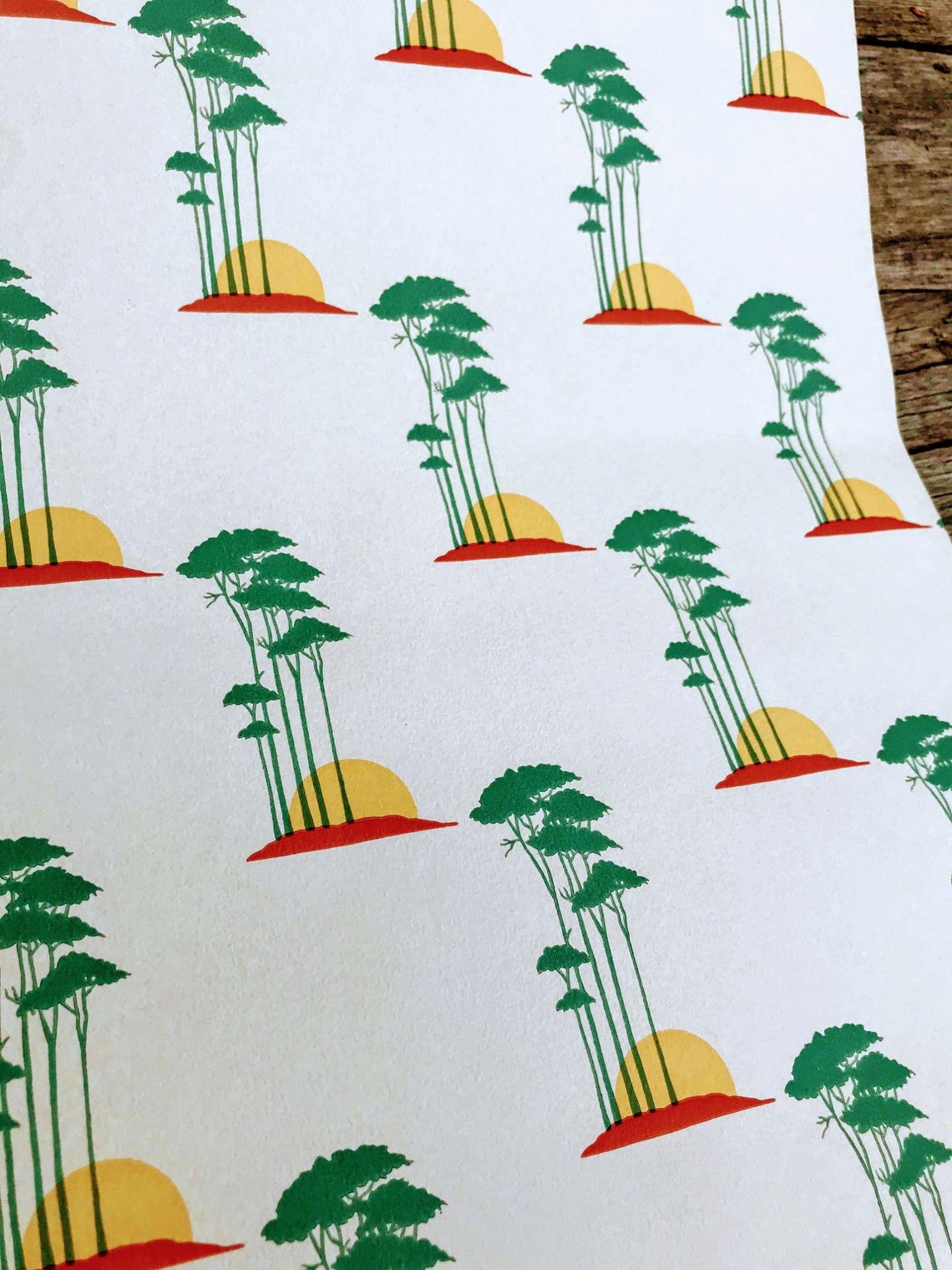 Antique Art Deco 1930s Partial Wallpaper Roll Sunset Palm - Etsy