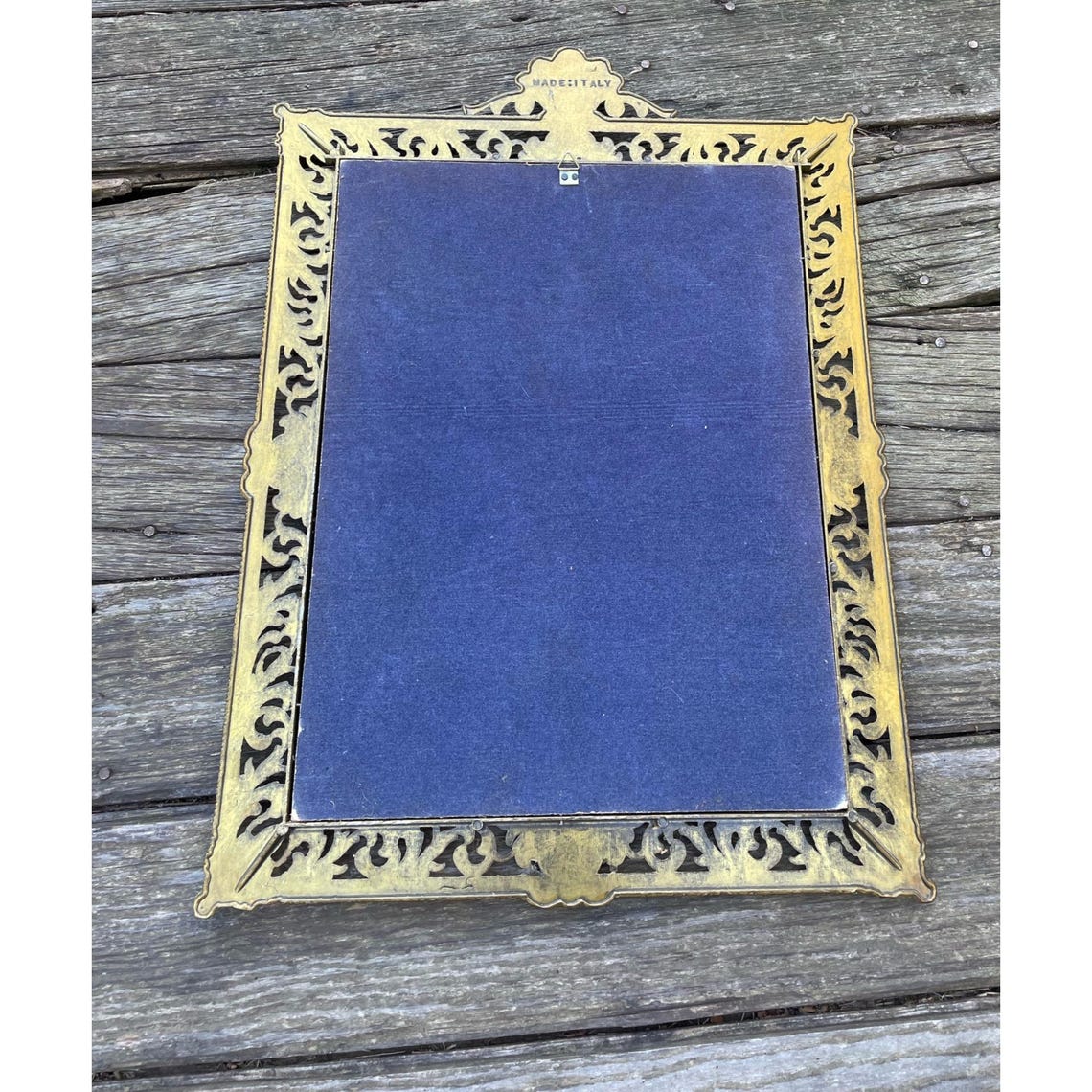 Vintage Child Praying the Infant Samuel Convex Glass Brass Ornate Brass ...