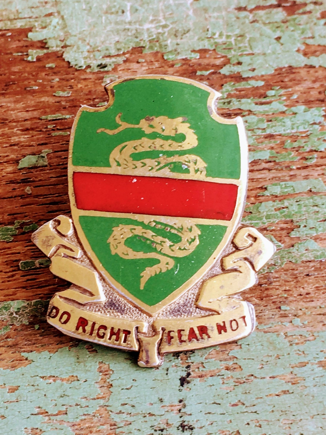 Antique WWII Sterling/gold 757th Military Police Battalion Crest Pin ...