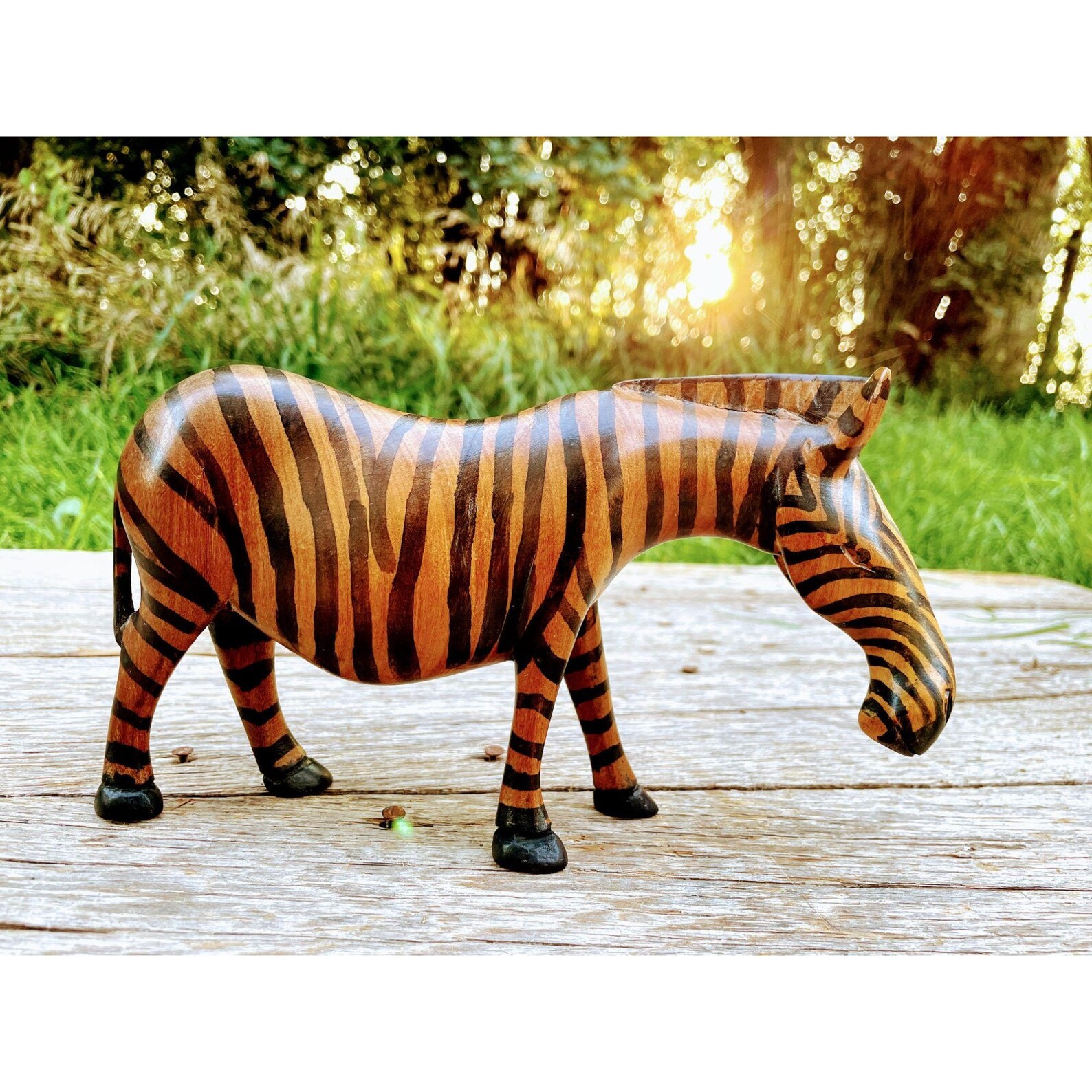 Vintage Wood MCM African Zebra Folk Art - Etsy