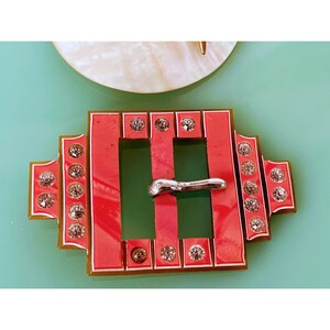 Antique Art Deco Ladies Buckles Pearl Shell Celluloid Rhinestones - Etsy