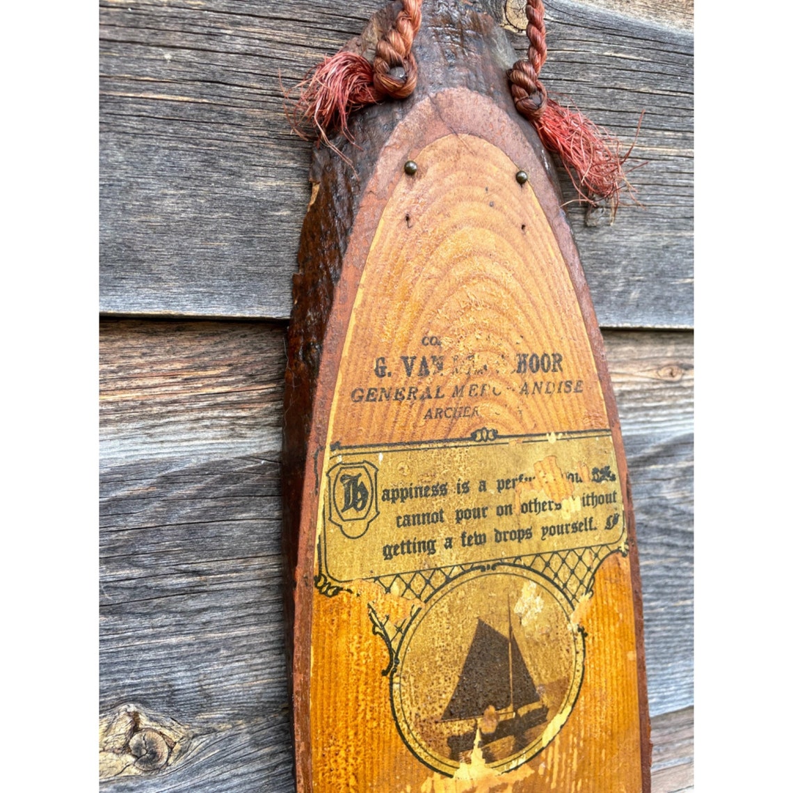 Antique General Store Advertising Wood Wall Pocket Vase Planter - Etsy