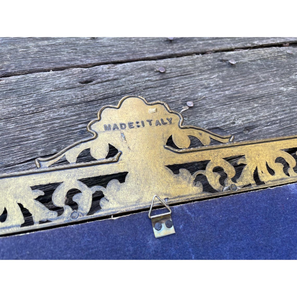 Vintage Child Praying the Infant Samuel Convex Glass Brass Ornate Brass ...