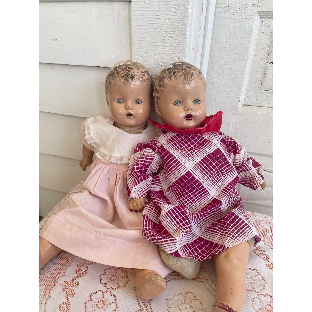 Vintage 1930s Pair Composition Baby Dolls Repair TLC - Etsy