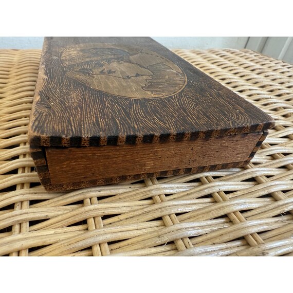 Antique 1910s Flemish Art Pyrography Box Art Nouveau … - Gem