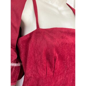 Vintage 1970s Burgundy Red Maxi Dress With Jacket Faux Suede Look - Etsy