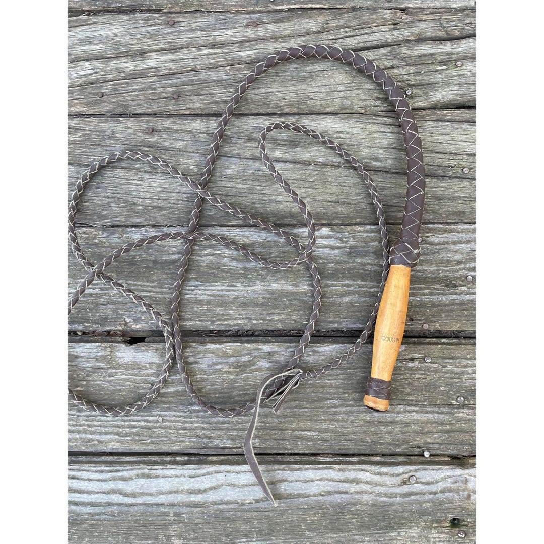 Vintage 1970s Mexican Leather Bullwhip Swivel Wooden Handle 9.5' - Etsy