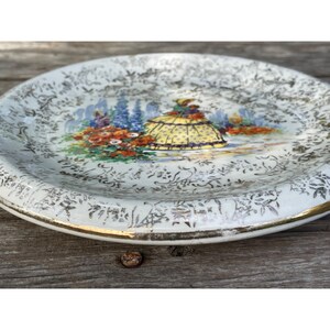 Vintage Tea Trivet Hot Plate Southern Belle Lady With Flowers - Etsy