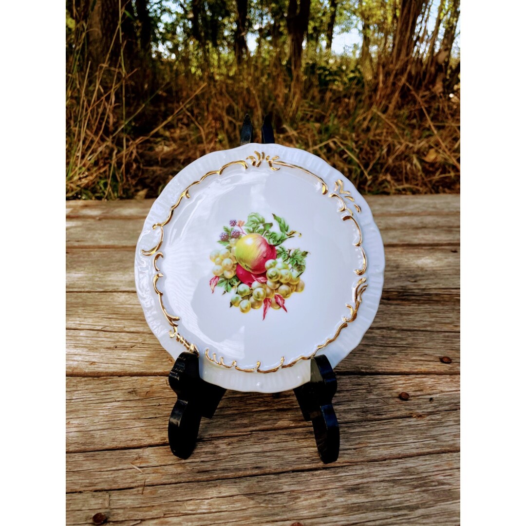Vintage Tea Trivet Hot Plate Porcelain Fruit Picture - Etsy