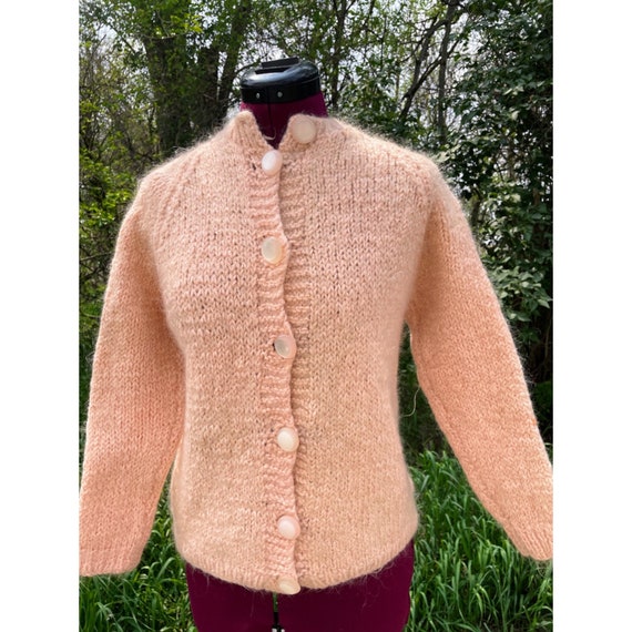 1960s Peach Mohair Sandra Sage Coat, Vintage Size S M… - Gem