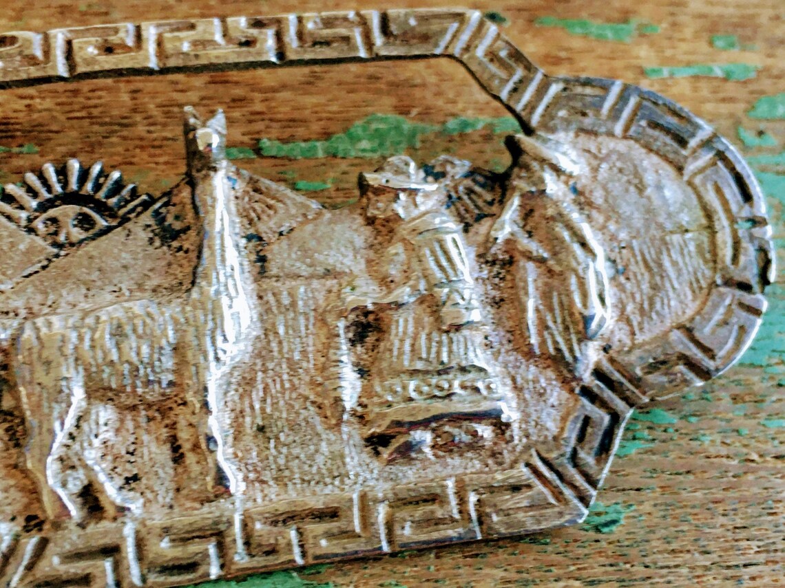 Vintage Peru 950 sterling Brooch Llama Alpaca Mountain Sun | Etsy