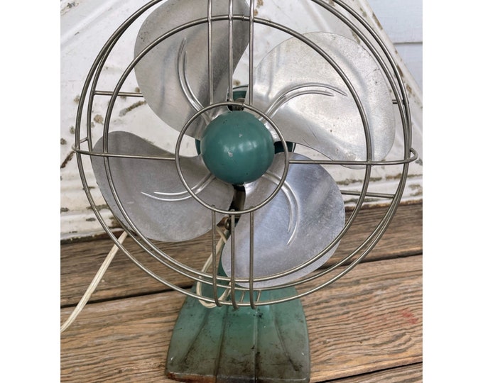 Vintage 1950s AC Gilbert 9" Oscillating Fan Green Working - Etsy
