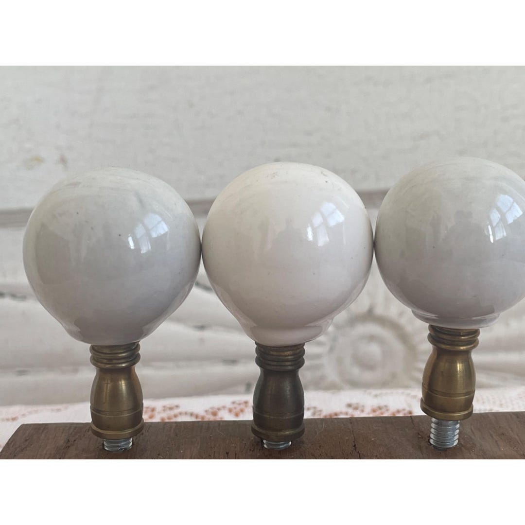 Vintage 1950s Set of 3 Ceramic Large Ball Lamp Finials - Etsy