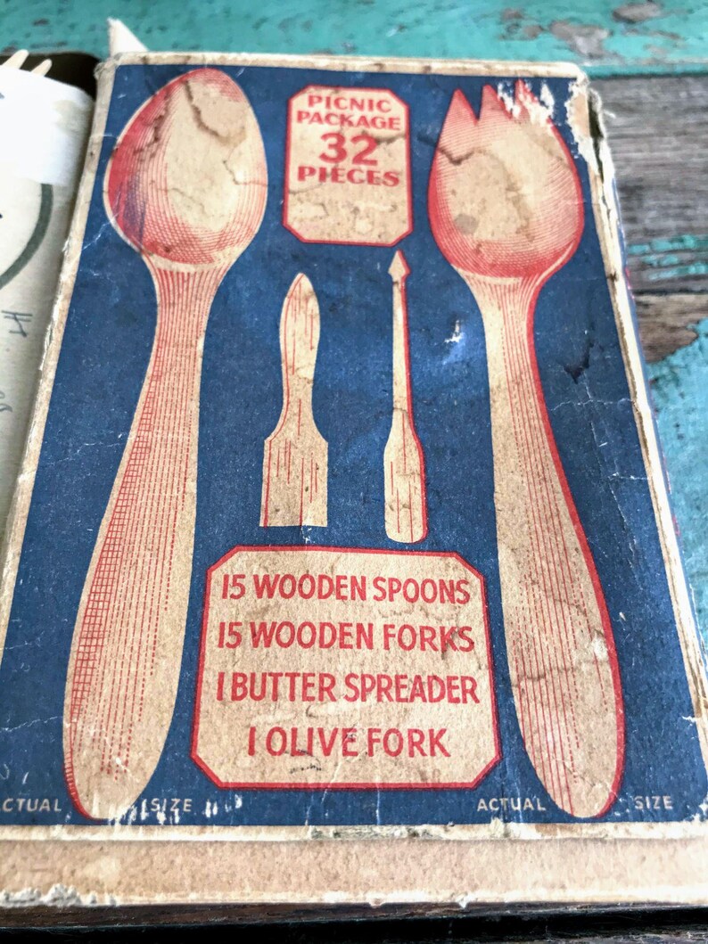 Vintage Forster Ideal Wood Forks Spoons Picnic Flatware 1940s - Etsy
