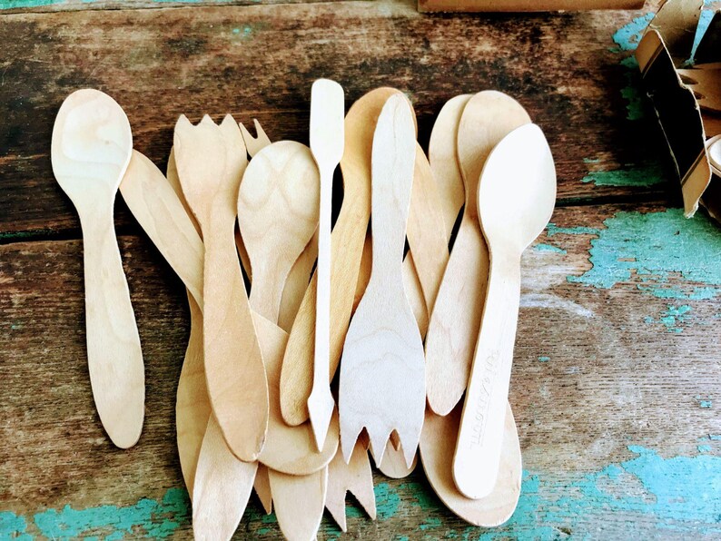 Vintage Forster Ideal Wood Forks Spoons Picnic Flatware 1940s - Etsy