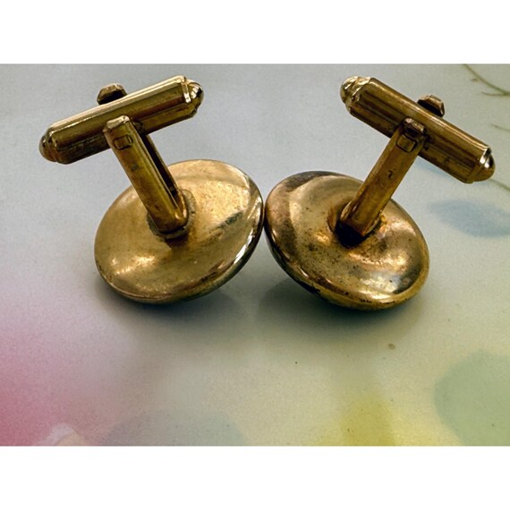 Vintage MCM Mens Cufflinks Porcelain Horse Head Bust - Gem