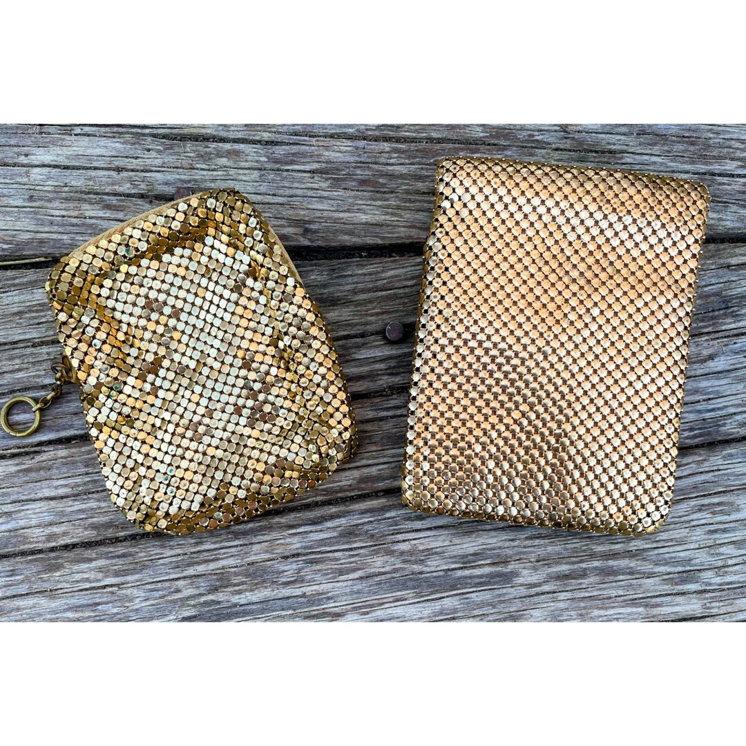 Vintage 1970s Gold Mesh Wallet and Coin Purse Set Disco Glam - Etsy