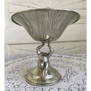 Vintage 1950s Federal Pewter Pedestal Bowl With Cherub Putti - Etsy
