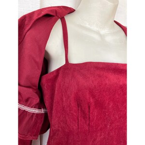 Vintage 1970s Burgundy Red Maxi Dress With Jacket Faux Suede Look - Etsy