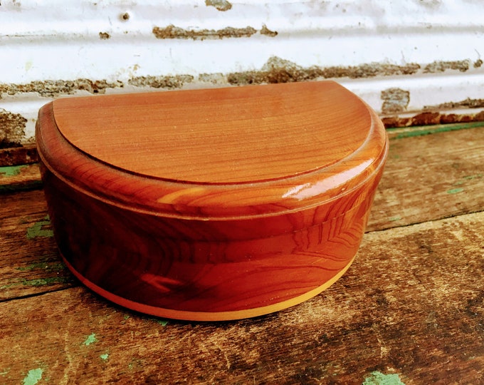 Vintage 1940's Half Circle Cedar Wood Box - Etsy
