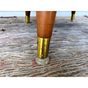 Vintage MCM Mid Century Ottoman Foot Stool Wood Legs Glitter Feet - Etsy