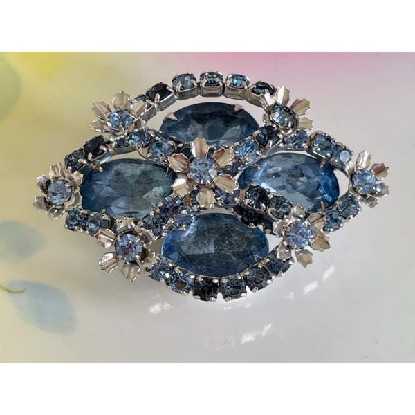Blue Rhinestone Pin - Etsy