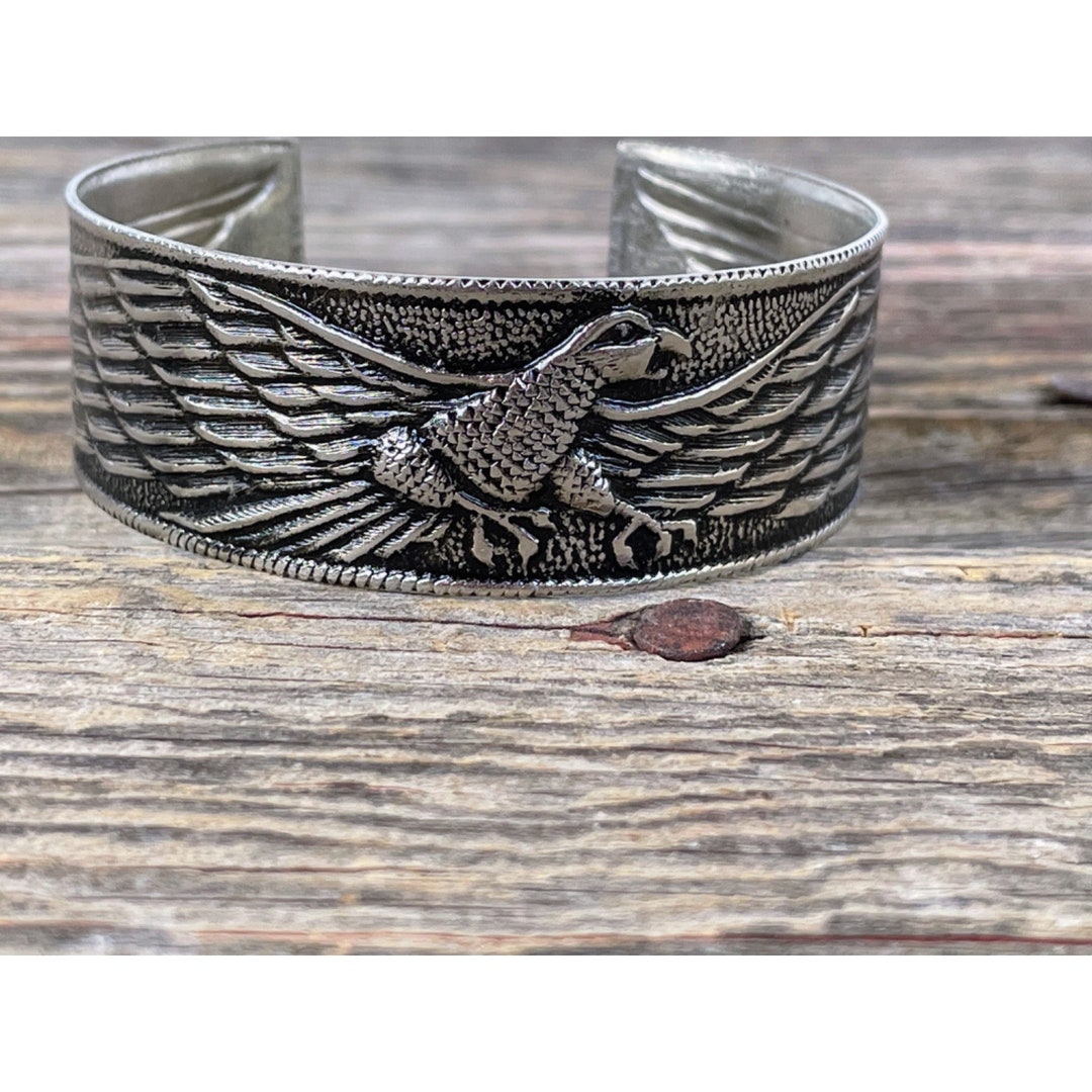 Vintage Cuff Bracelet Eagle Hawk Original Tags - Etsy
