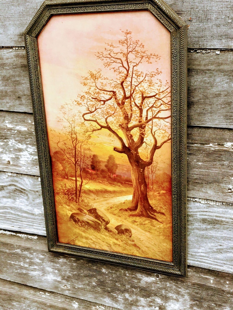 Antique Harry Hadland Sunset Landscape Framed Print | Etsy