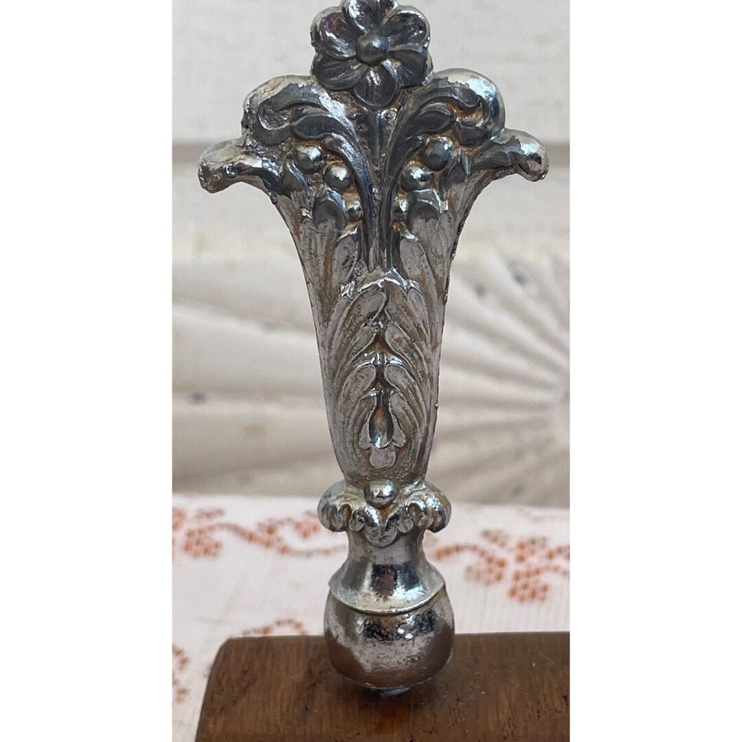 Antique 1930s Cast Metal Silver Floral Lamp Finial - Etsy