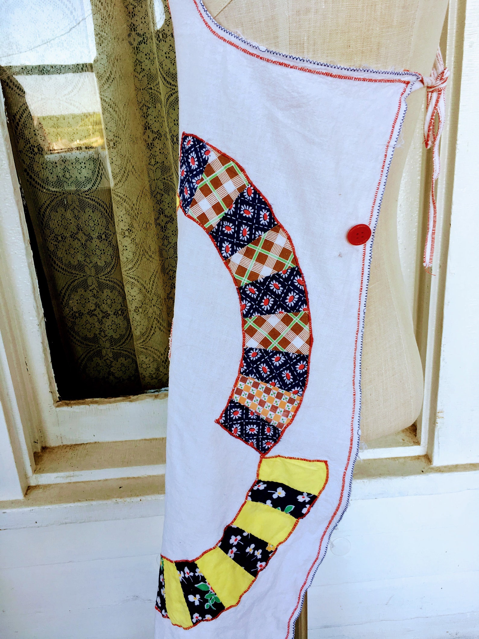 Vintage Full Smock Patchwork Quilt Apron Farm House Style - Etsy