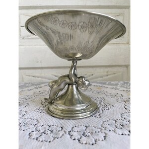 Vintage 1950s Federal Pewter Pedestal Bowl With Cherub Putti - Etsy